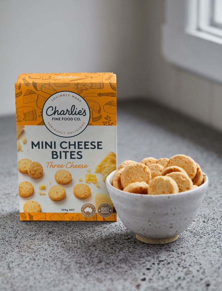 Three Cheese Mini Cheese Bites 100g – Charlie's Fine Food Co.